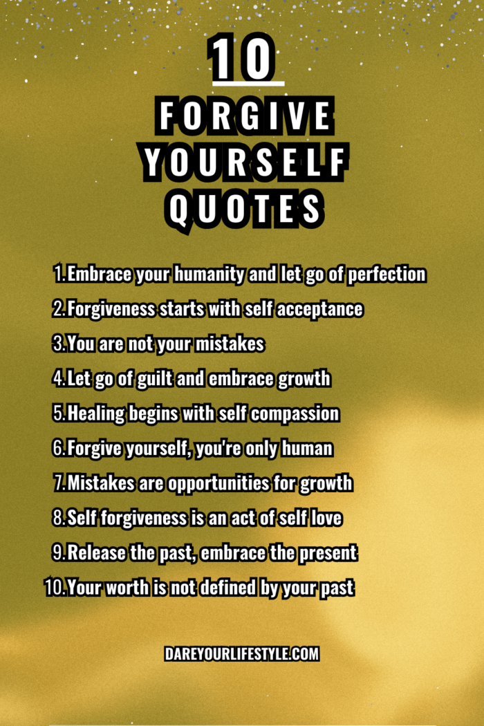 20 Forgive Yourself Quotes Affirmations - Dare Your Lifestyle