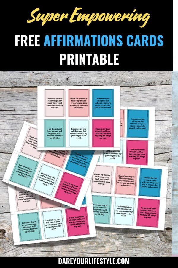 30 Free Printable Affirmation Cards PDF | Dare Your Lifestyle