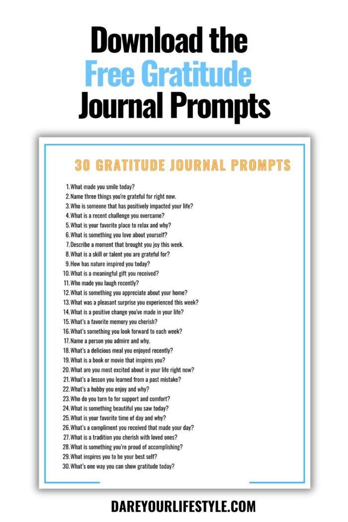 30 Amazing Printable Gratitude Journal Prompts - Dare Your Lifestyle