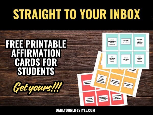 Free Printable Affirmation Cards PDF For Students | Dare Your Lifestyle
